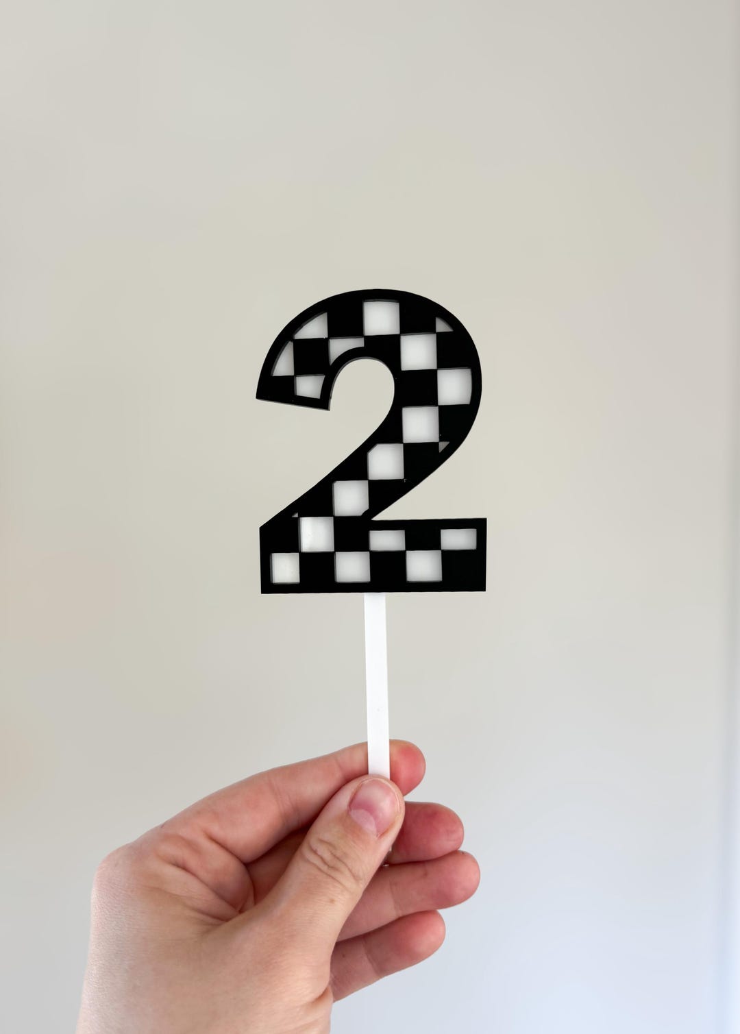 Checkered Race Car Birthday Cake Topper, Racing Theme Cake Topper ...