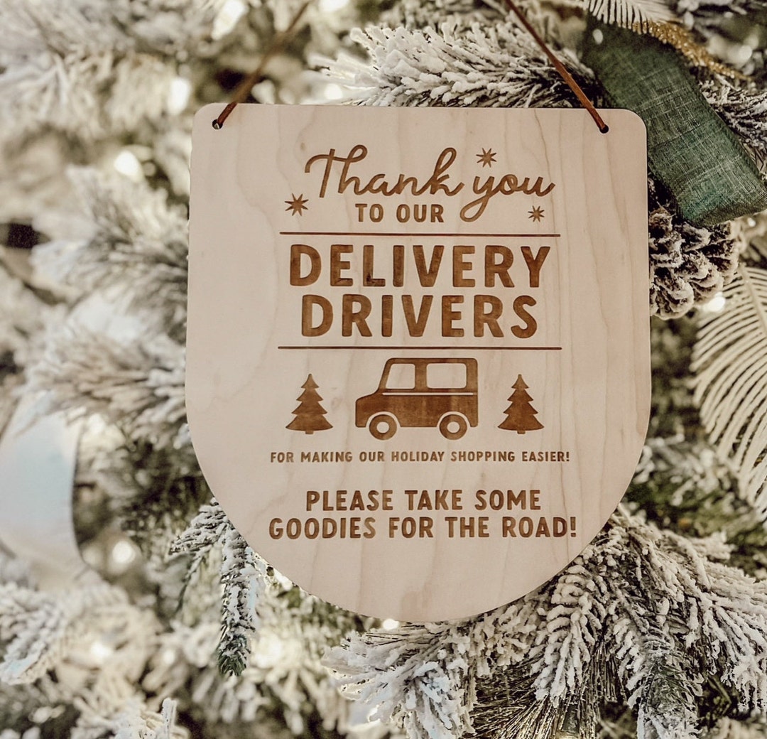 Delivery Driver Thank You Sign, Snack Sign for Christmas Helpers ...