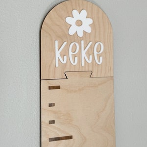 Floral Personalized Growth Ruler, Kids Growth Ruler, Growth Ruler Wood ...