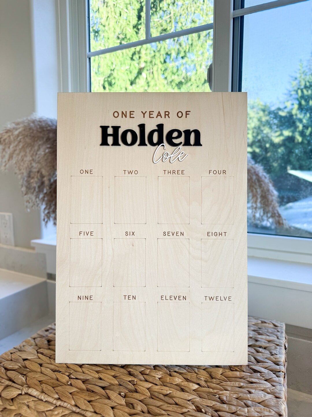 Personalized One Year Photo Board, First Birthday Photo, My First Year ...