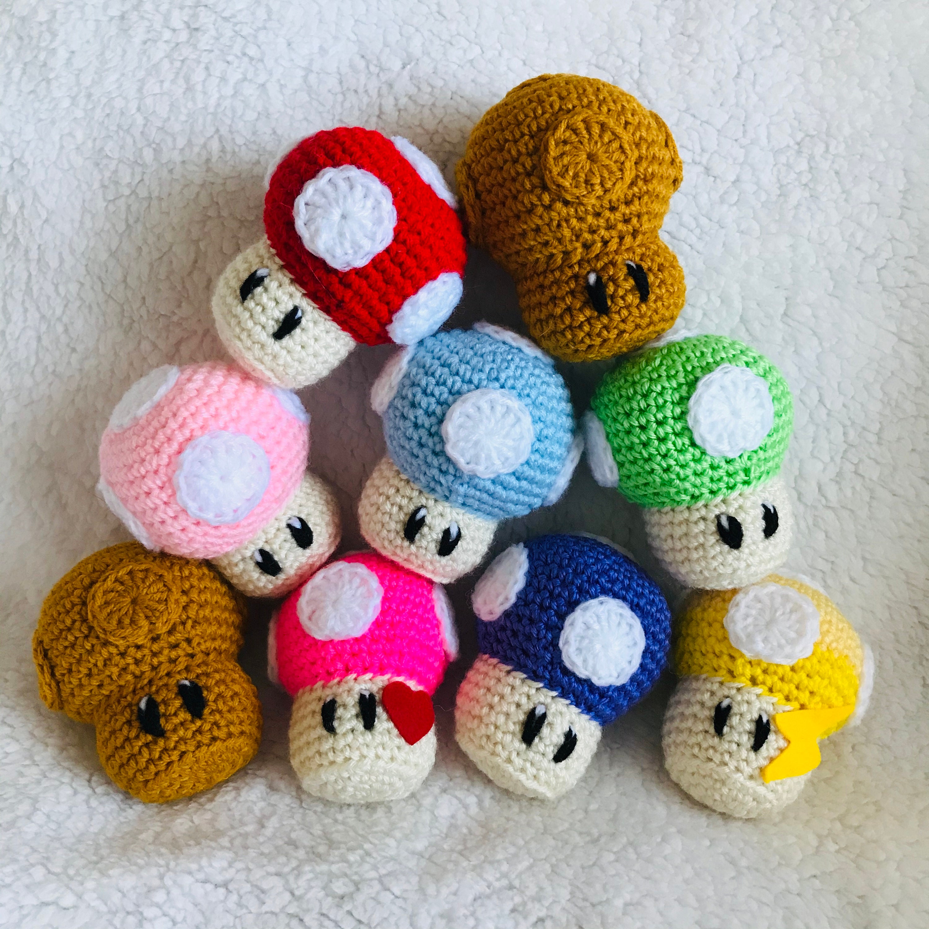 PRINTABLE PDF PATTERN: Super Mario Mushroom Power-up Amigurumi Crochet ...