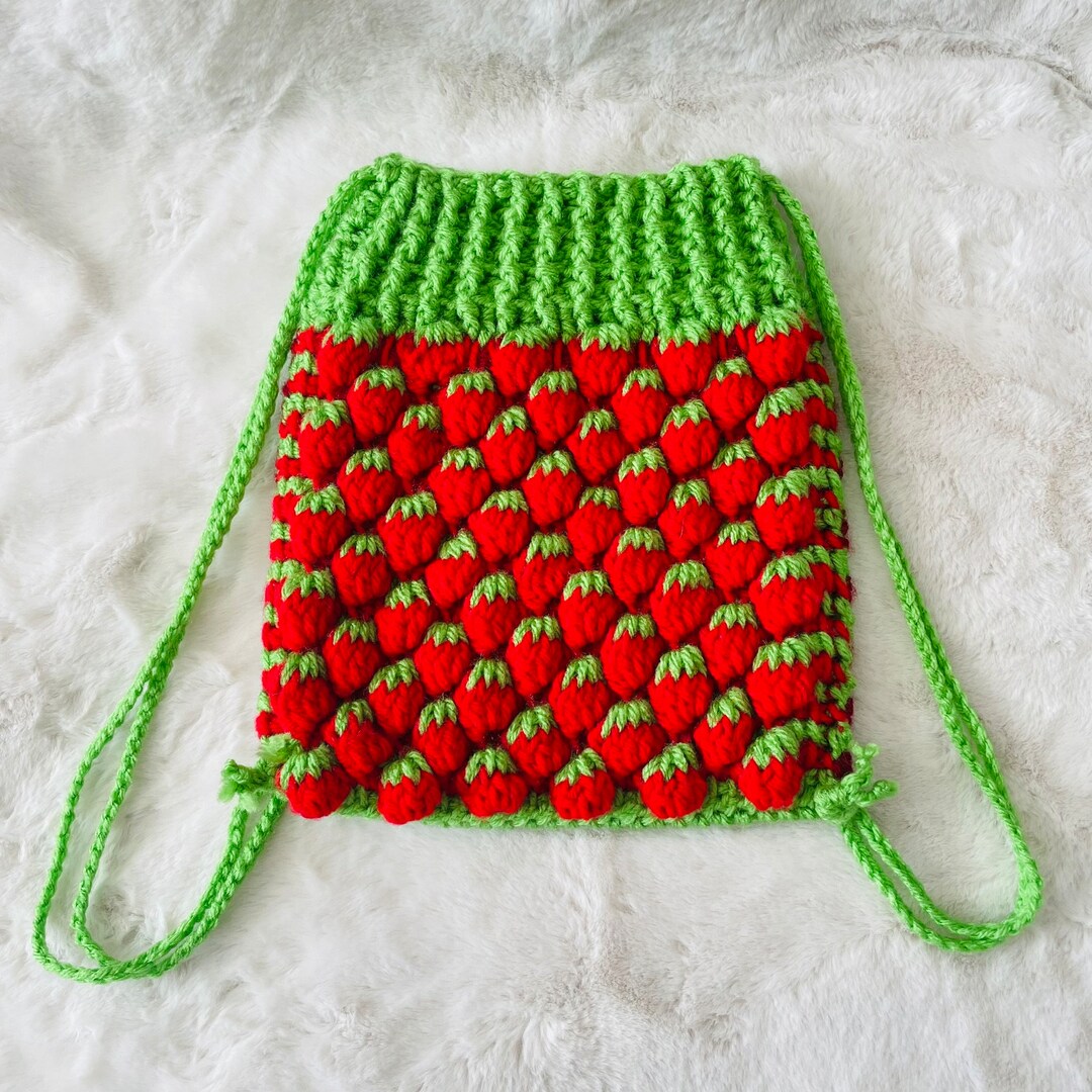 Strawberry Stitch Mini Cinch Backpack - Etsy