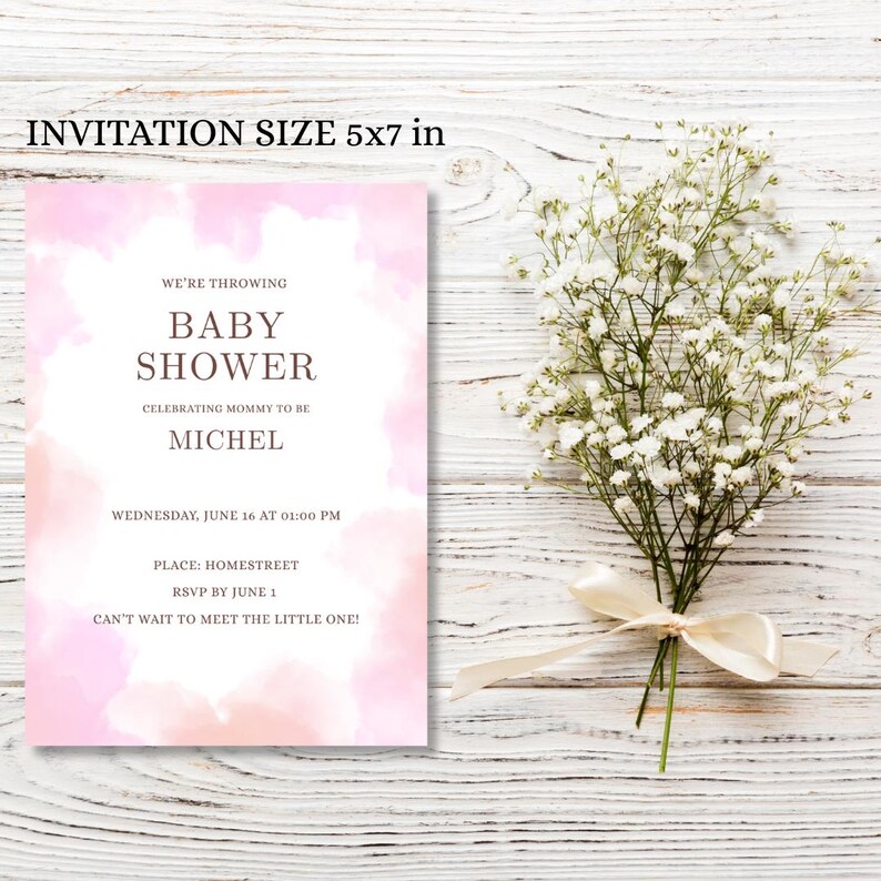 Baby Shower Invitation | Canva Invitation Template, Editable and ...