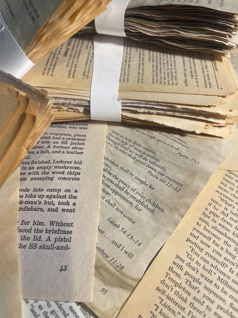 Aged Vintage Ephemera Words Only Book Paper for Junk Journals ...