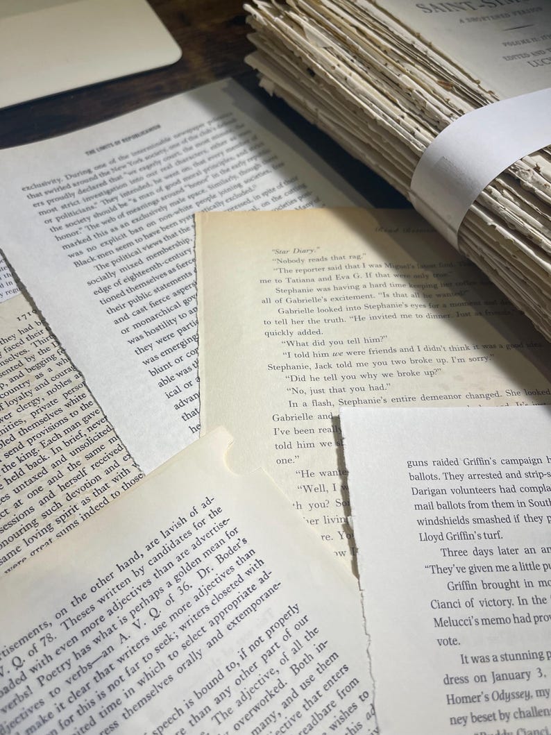 Aged Vintage Ephemera Words Only Book Paper for Junk Journals ...