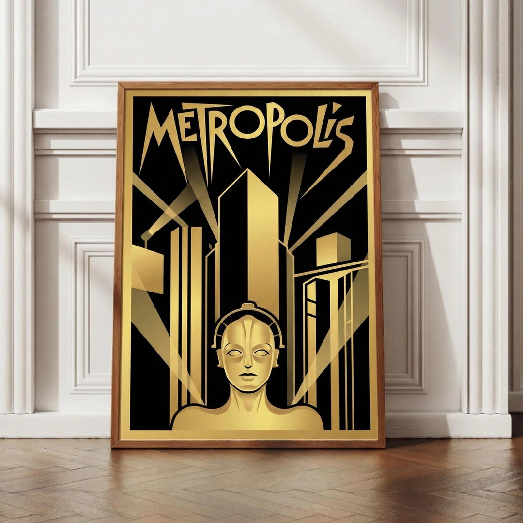 Metropolis 1927 Movie Poster, Fritz Lang Sci-fi Art, Art Deco Wall ...