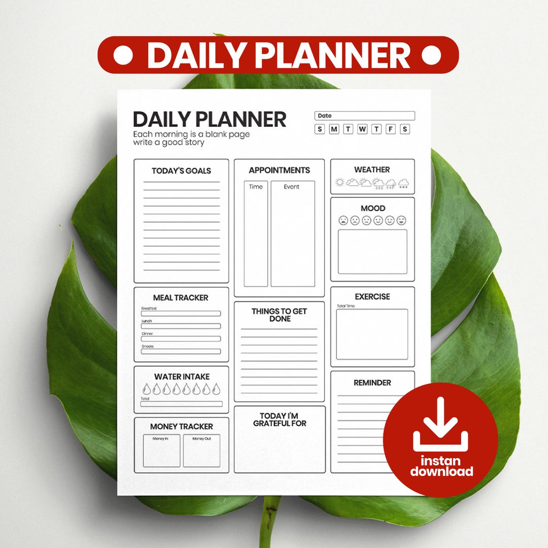 Editable Daily Planner Printable | Minimalist To-do List (digital PDF ...