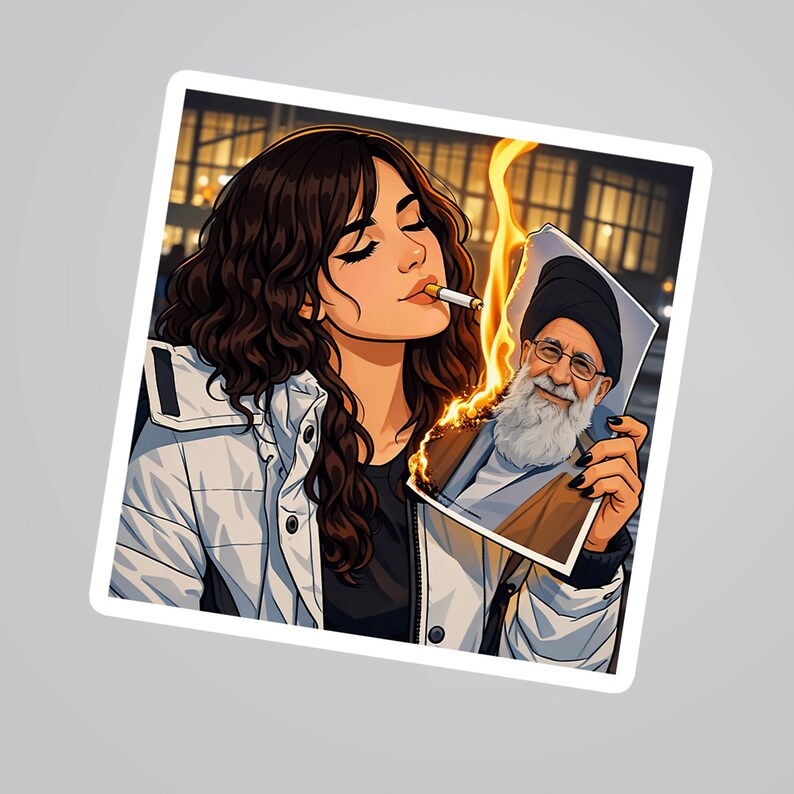 Free Persia Woman Life Freedom Sticker/magnet Iranian Protest Art Decal ...