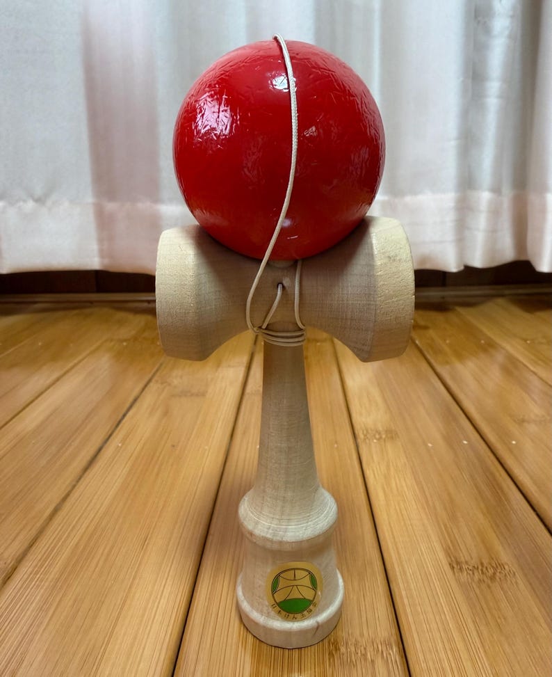 Vintage Japanese Traditional Toy Set Kendama Koma Spinning Top Menko ...