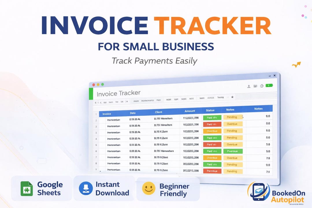 Invoice & Payment Tracker | Small Business Bookkeeping Spreadsheet ...