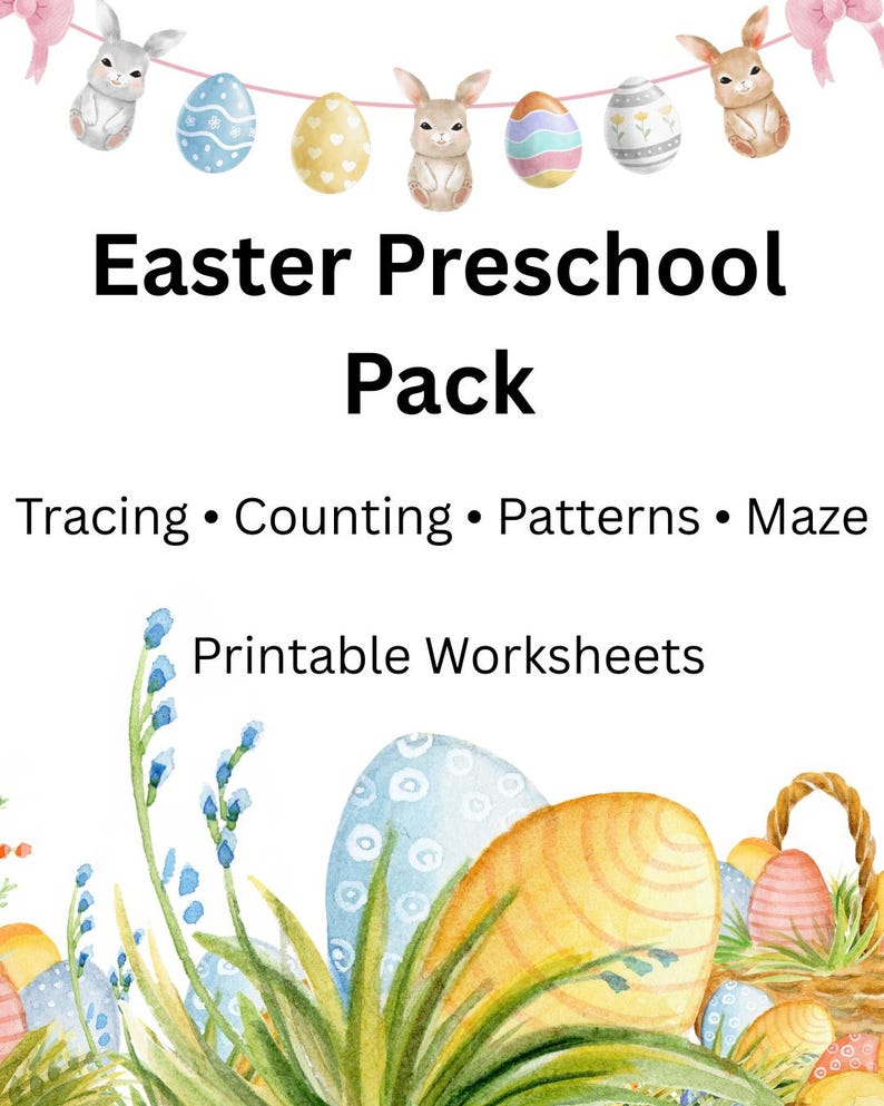 Easter Preschool Worksheets Printable | Tracing, Counting & Pattern ...