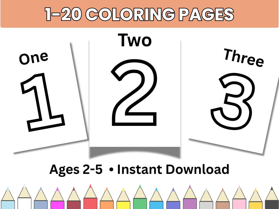 Number Coloring Pages 1-20 | Preschool Number Recognition Worksheets ...
