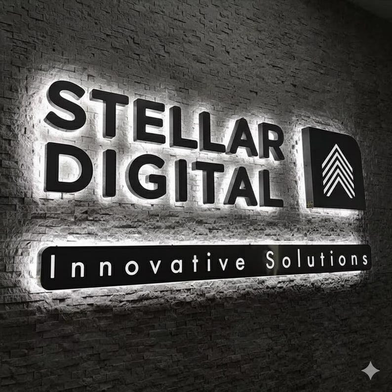 Custom Stainless Steel Backlit Sign, 3D Office Wall Decor,outdoor ...