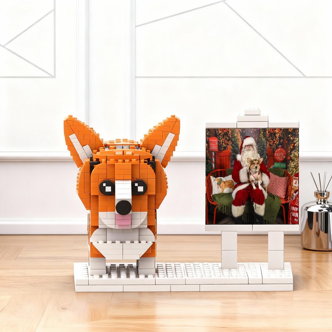 Custom Pet Brick Figure With Photo Frame, Personalized Dog Keepsake ...