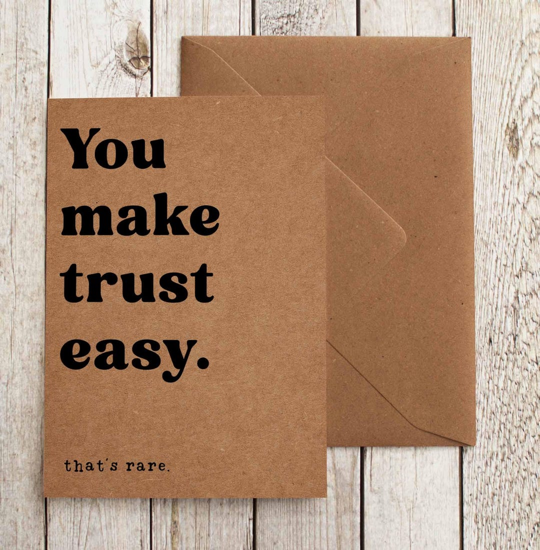 You Make Trust Easy Card, Meaningful Love Card for Partner, Emotional ...