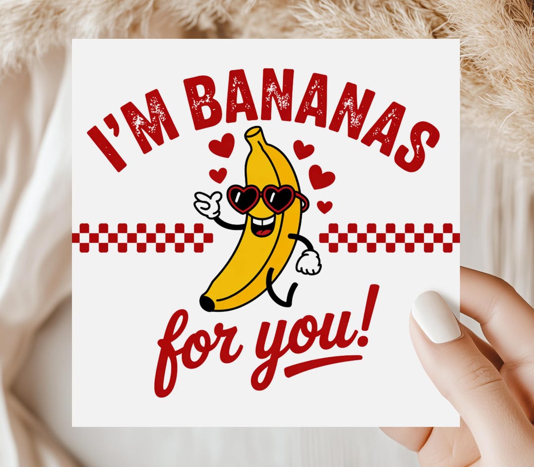 I’m Bananas for You Card, Funny Banana Valentine Card, Cute Pun Love ...
