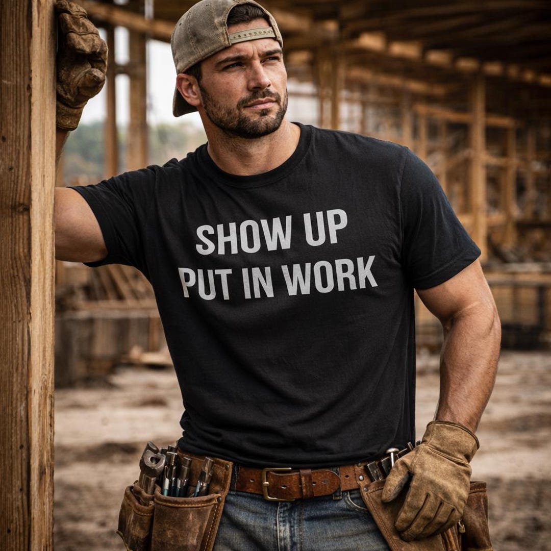 Show up Put in Work Shirt, Blue Collar Work Shirt for Tradesmen, Hard ...