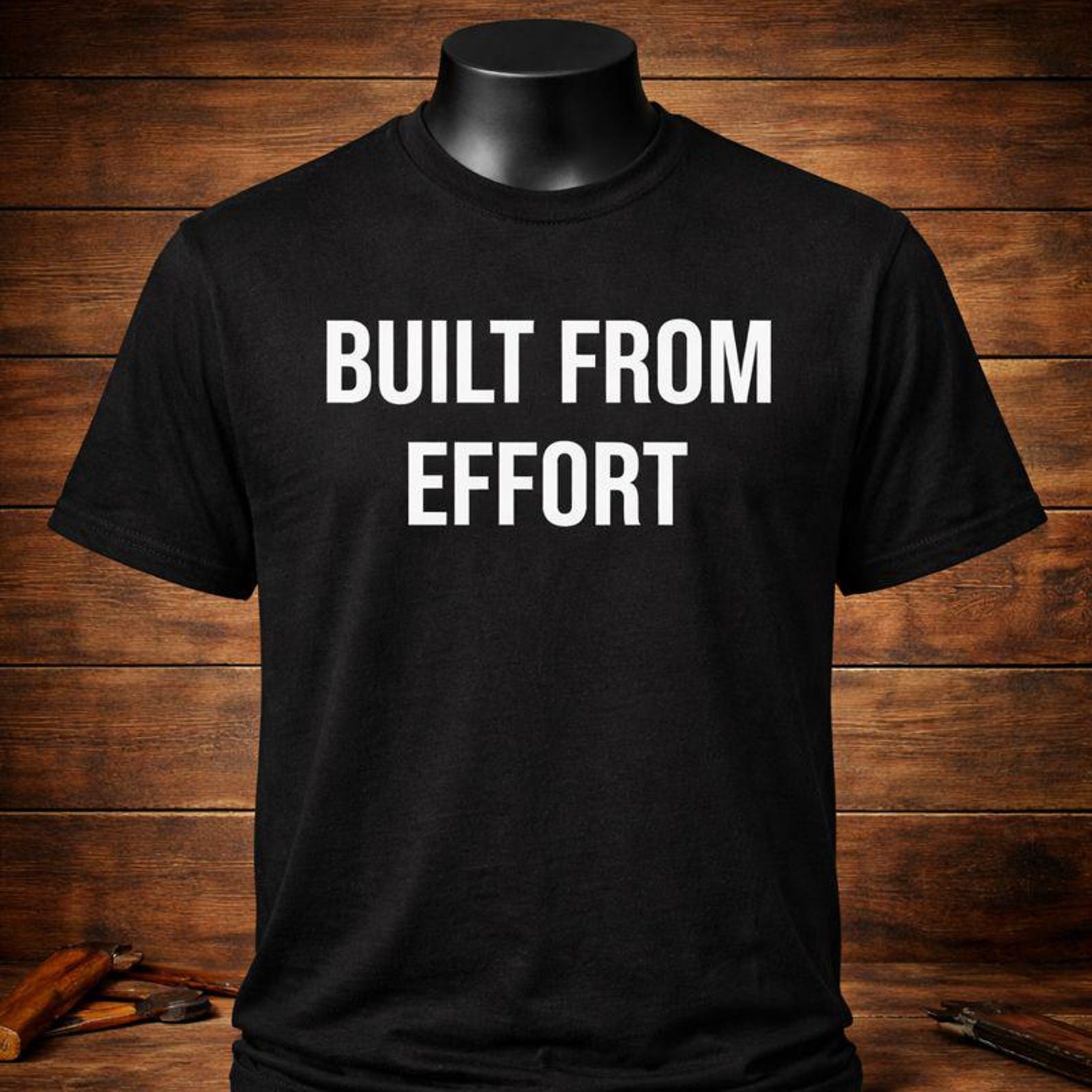 Built From Effort Graphic T-shirt- Blue Collar Work Shirt for Tradesmen ...