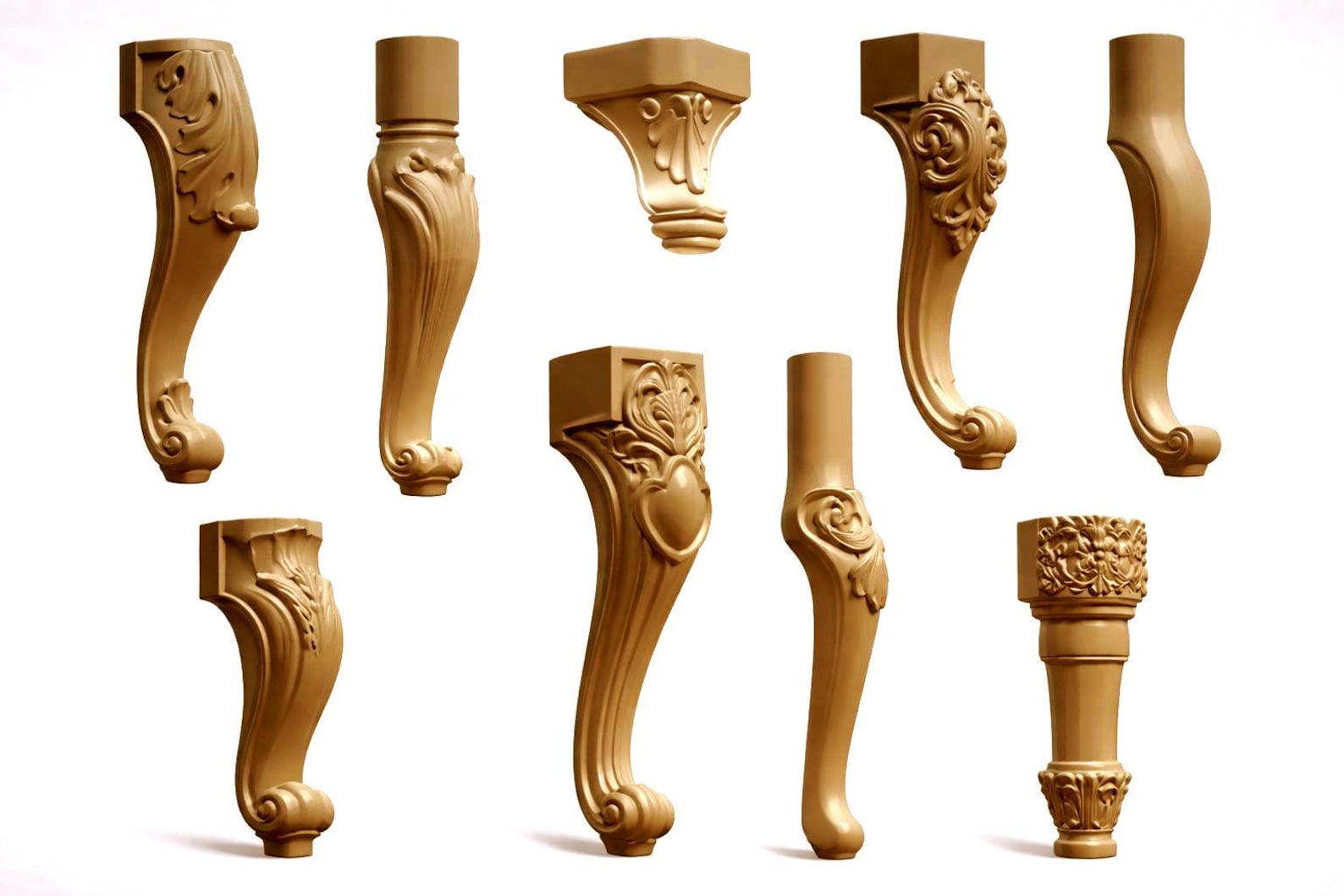 96 CNC Furniture Leg STL Models – Router Carving Designs (digital ...