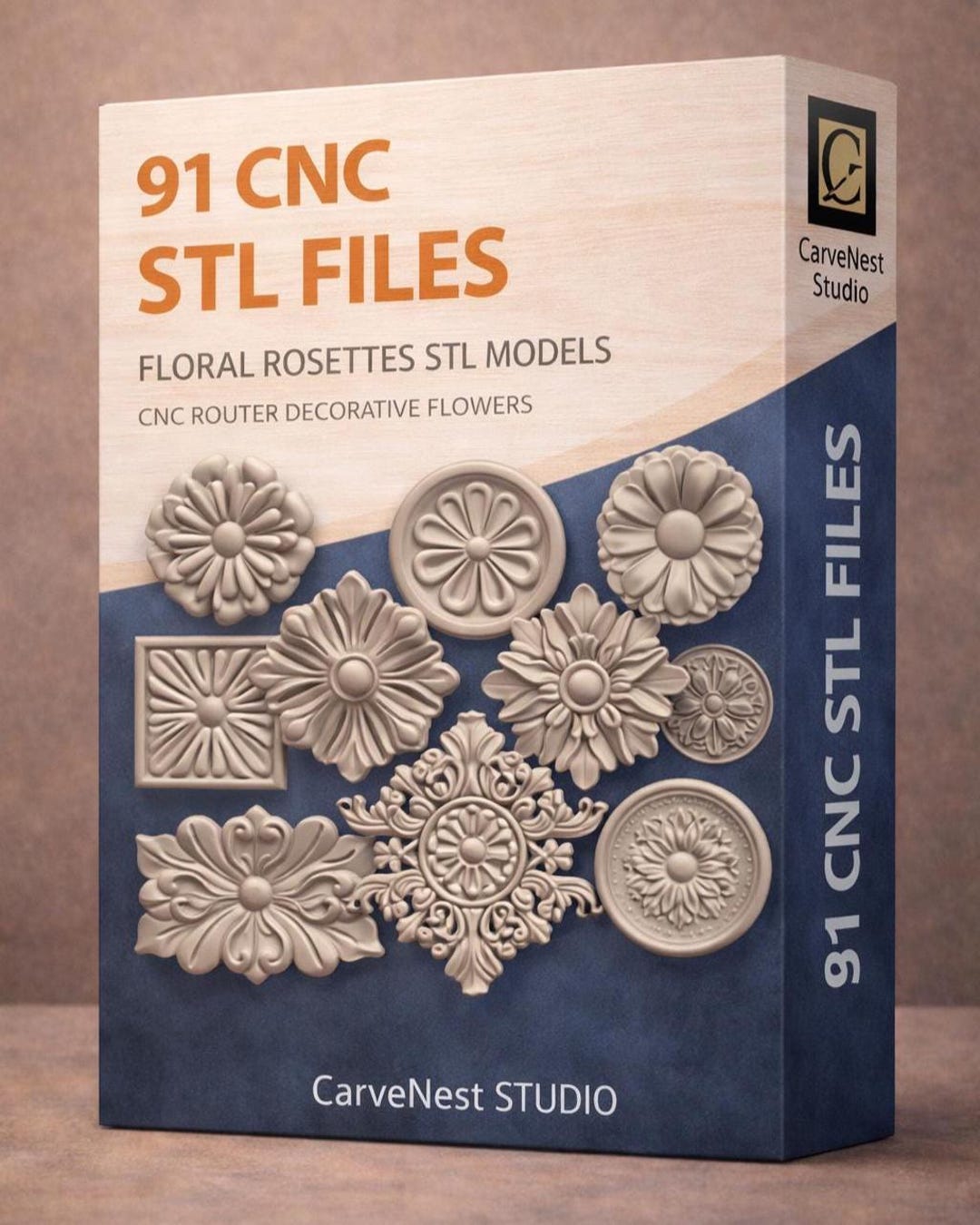 91 Floral Rosette CNC STL Files – Wood Carving Decor (digital Download ...