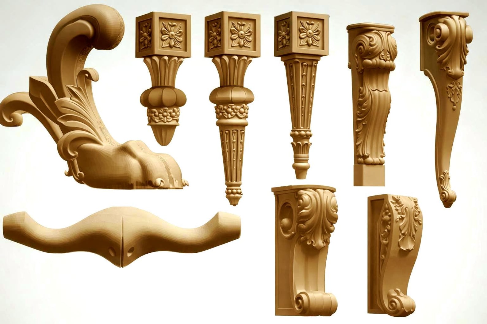 96 CNC Furniture Leg STL Models – Router Carving Designs (digital ...