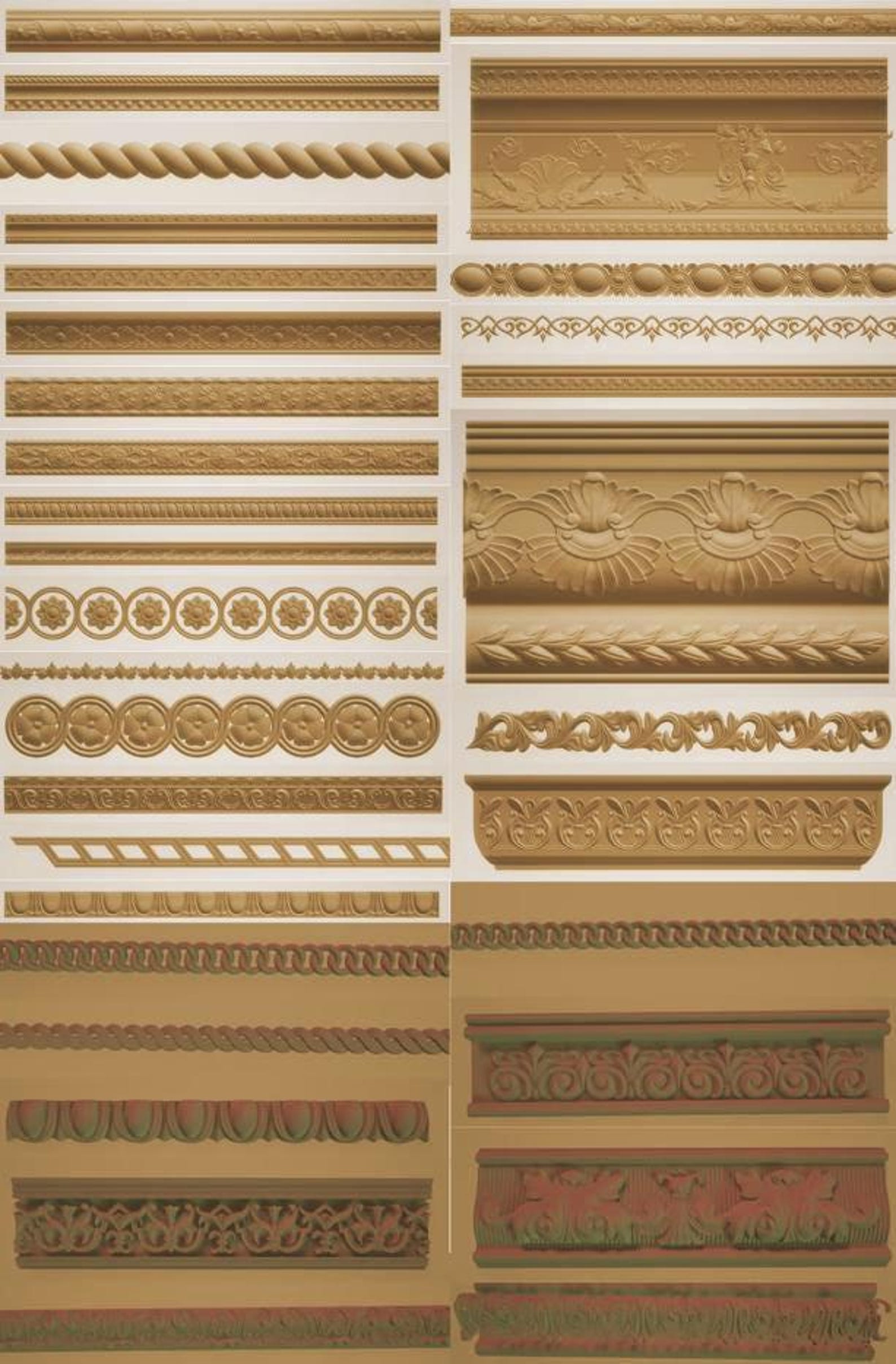266 CNC STL Files: Baguette Borders, Moldings, Sills (digital Product ...