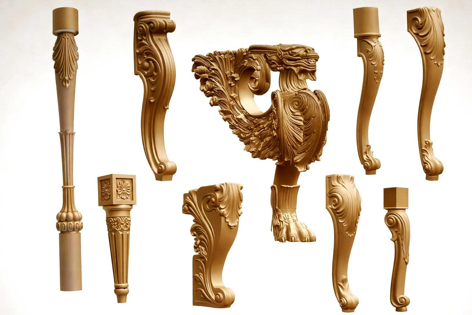 96 CNC Furniture Leg STL Models – Router Carving Designs (digital ...