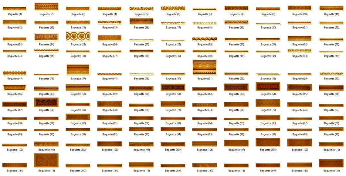 266 CNC STL Files: Baguette Borders, Moldings, Sills (digital Product ...