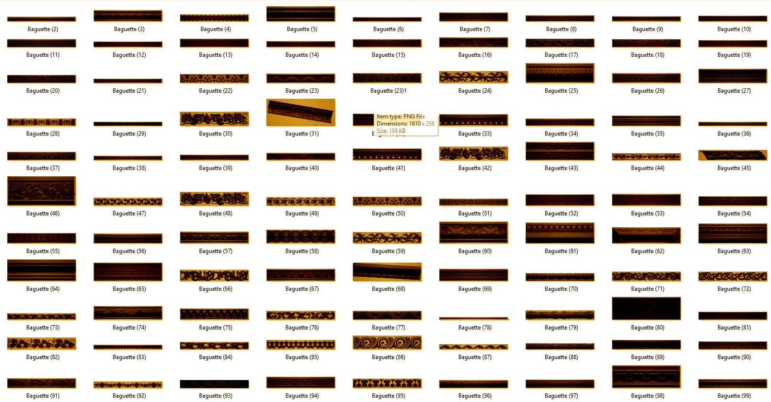 266 CNC STL Files: Baguette Borders, Moldings, Sills (digital Product ...