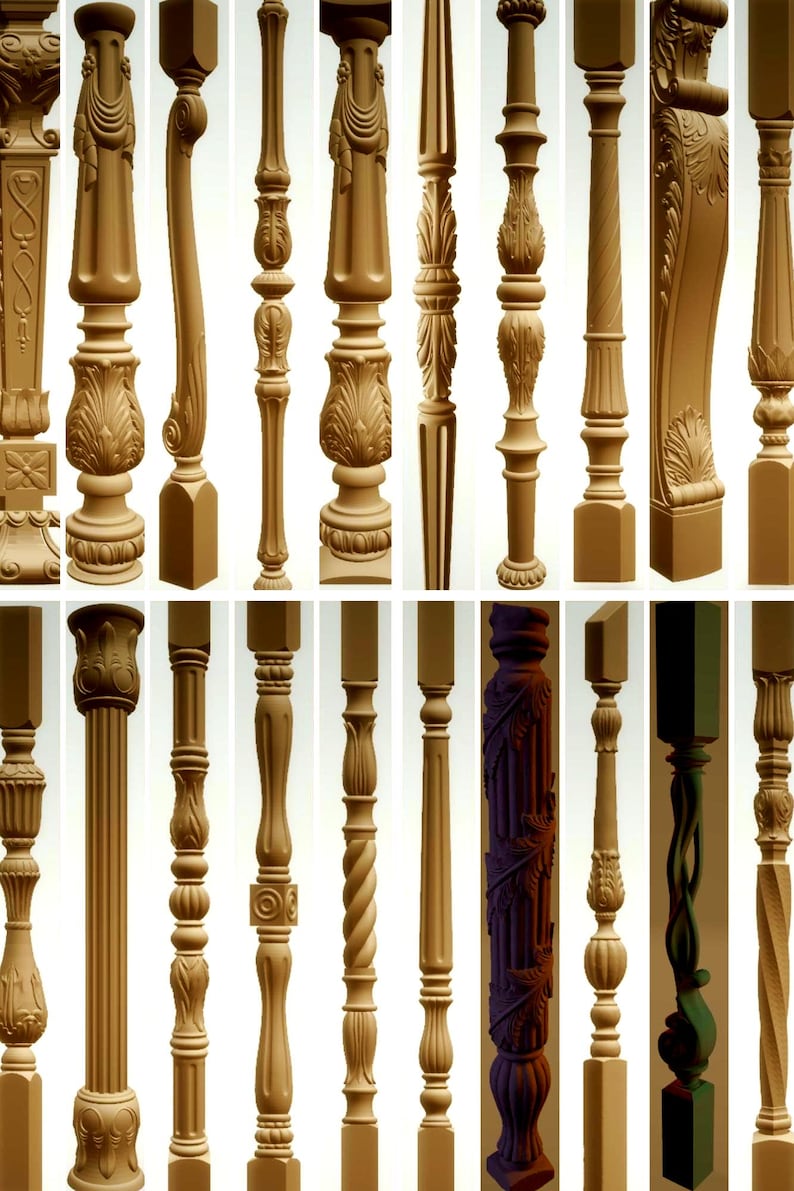167 CNC STL Column & Baluster Models – Decorative Pillars, Banisters ...