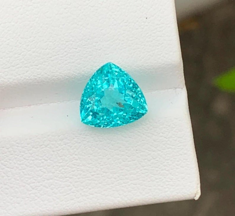 6.70 Ct GIE Certified Natural Paraiba Tourmaline Neon Blue Trillion Cut ...