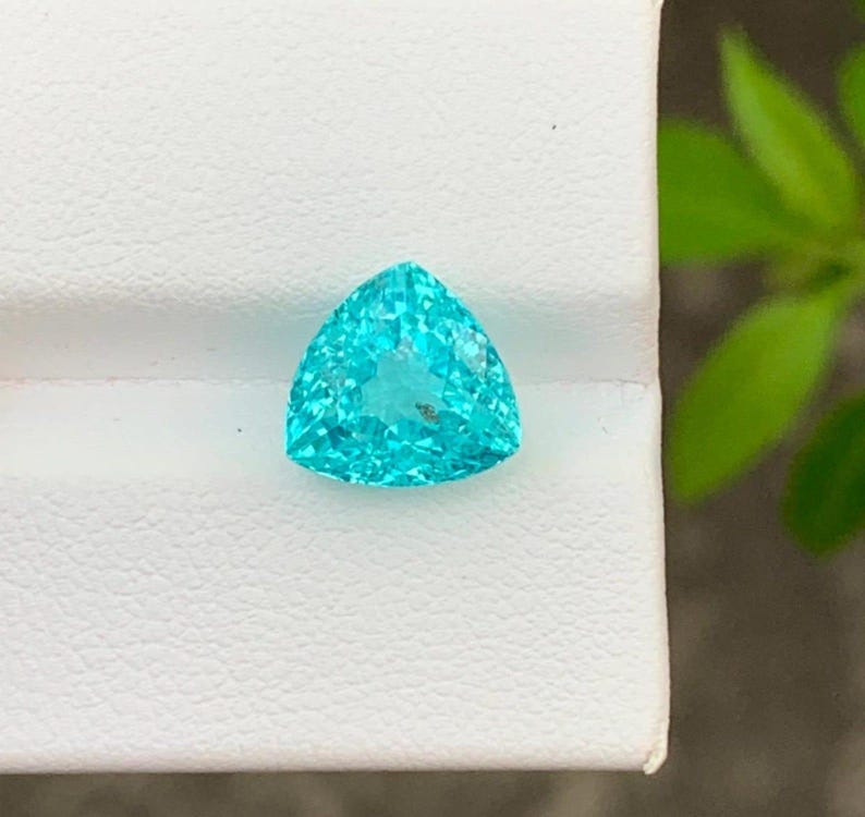 6.70 Ct GIE Certified Natural Paraiba Tourmaline Neon Blue Trillion Cut ...