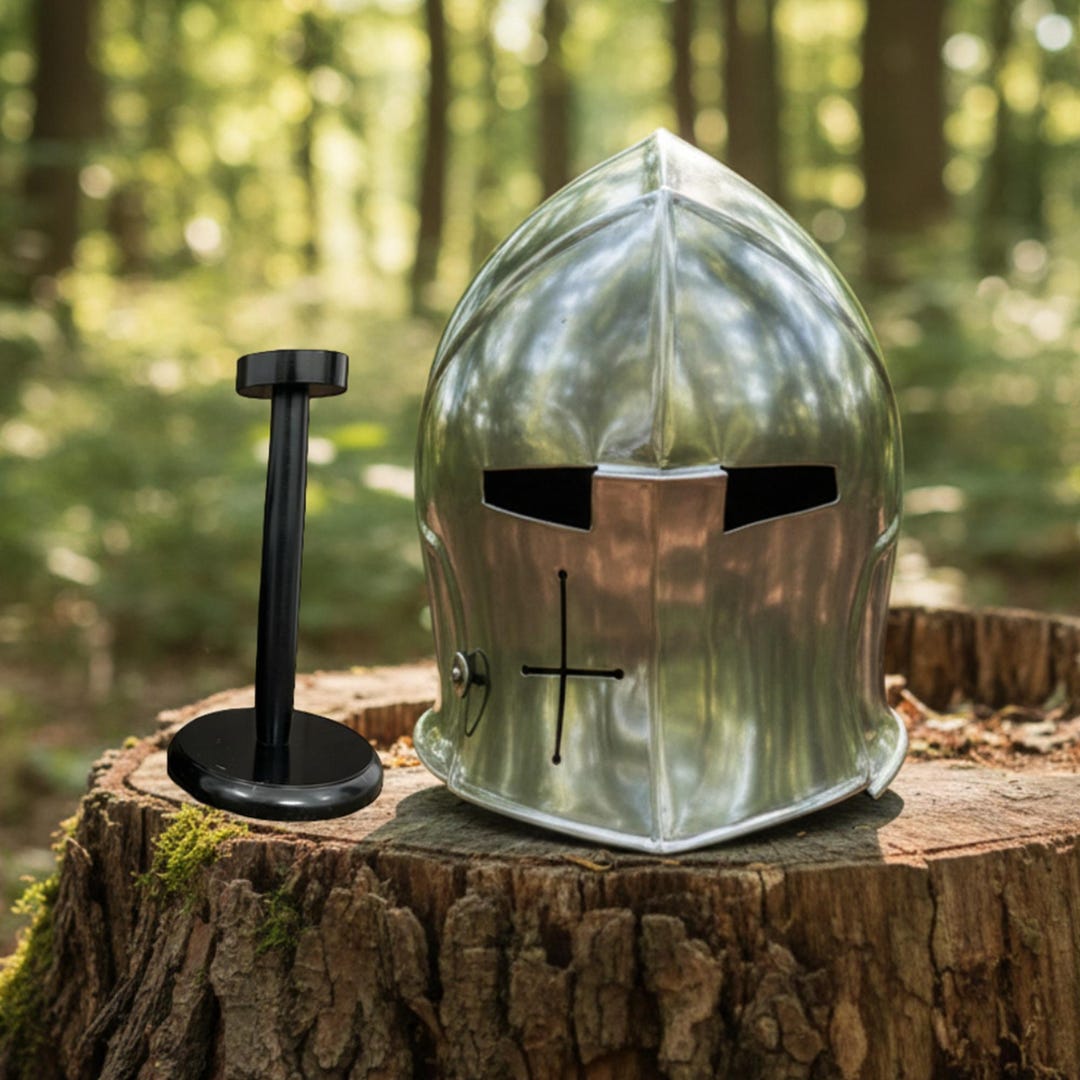 Medieval Barbute Knight Helmet – Wearable Role Play Helmet With Free ...