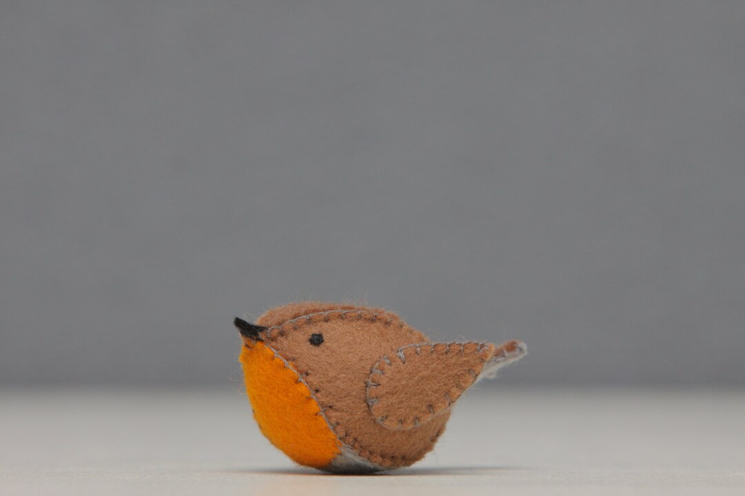 Robin Bird Felt, Tiny Felt Robin, Little Felt Bird, Birthday Gift ...