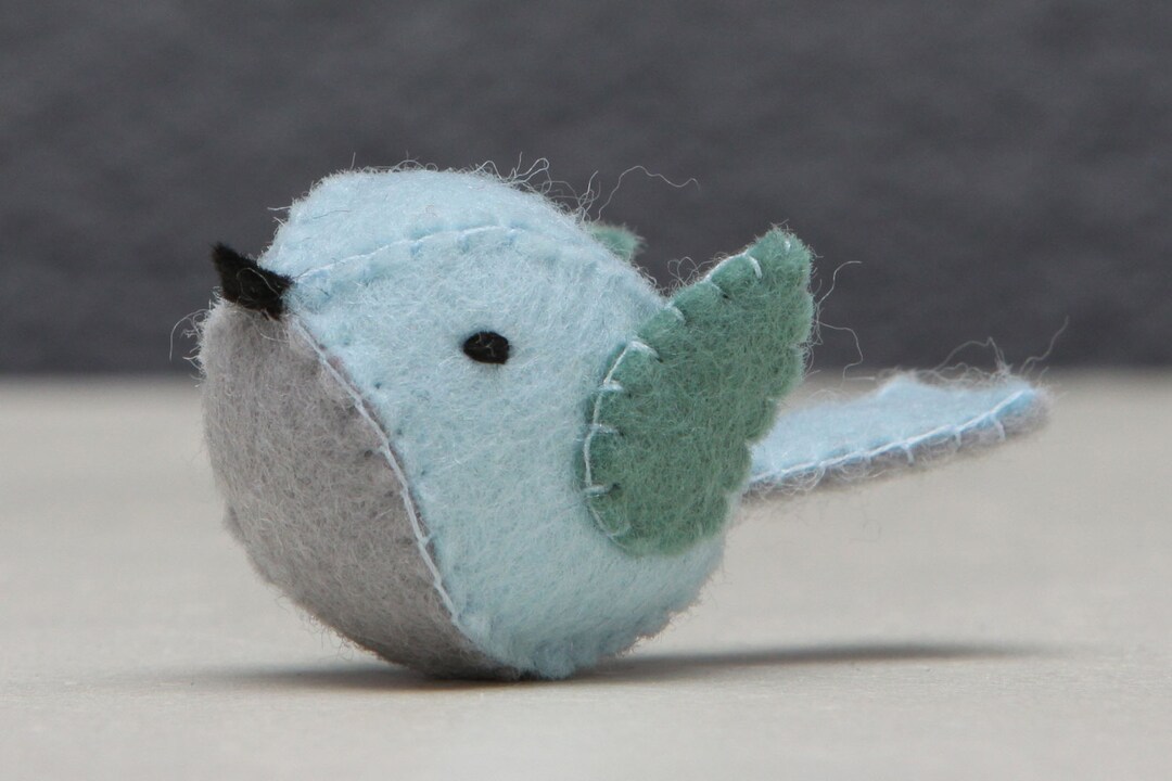Blue Bird Felt, Tiny Felt Blue Bird, Little Felt Bird, Birthday Gift ...