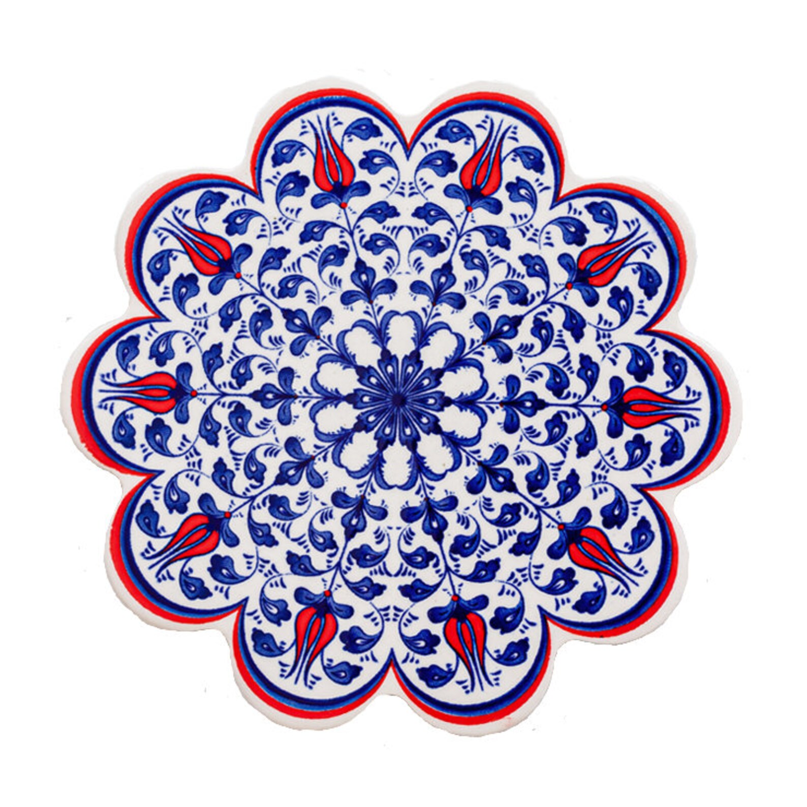 Turkish Ceramic Trivet 7.2", Ceramic Tile Coaster, Hot Pot Pad, Pot ...