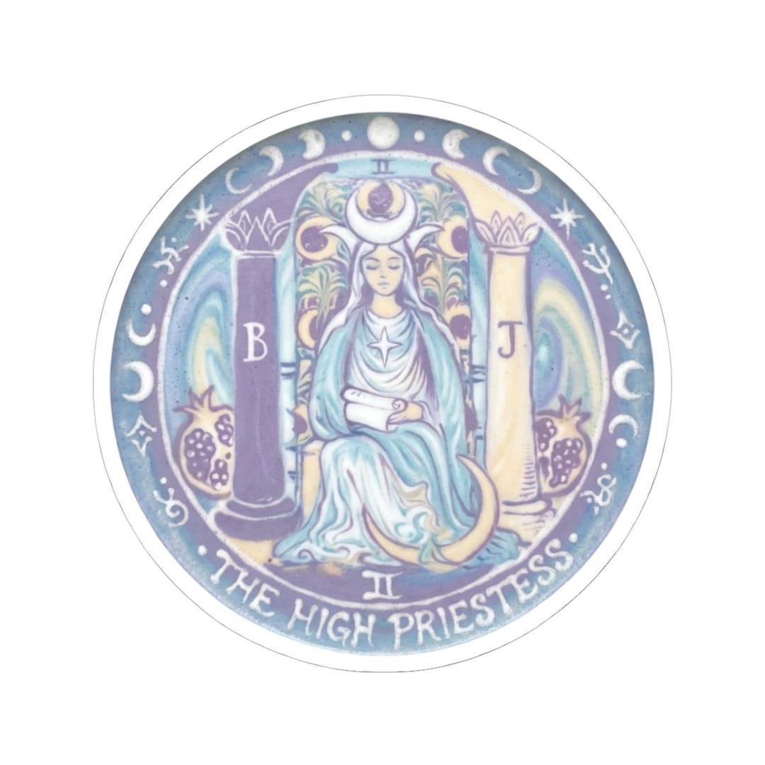 Tarot Card Sticker _ the High Priestess _ Latte Art Aesthetic _ Pastel ...