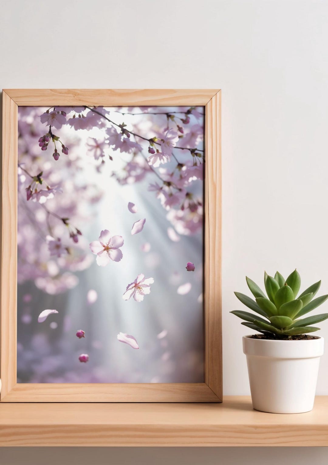 Gentle Floating Cherry Blossom Wall Art Printable #4 – Whimsical Misty ...