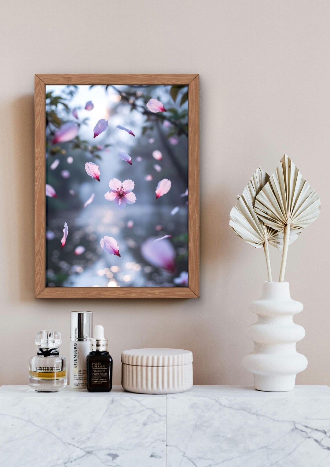 Gentle Floating Cherry Blossom Wall Art Printable #2 – Whimsical Misty ...