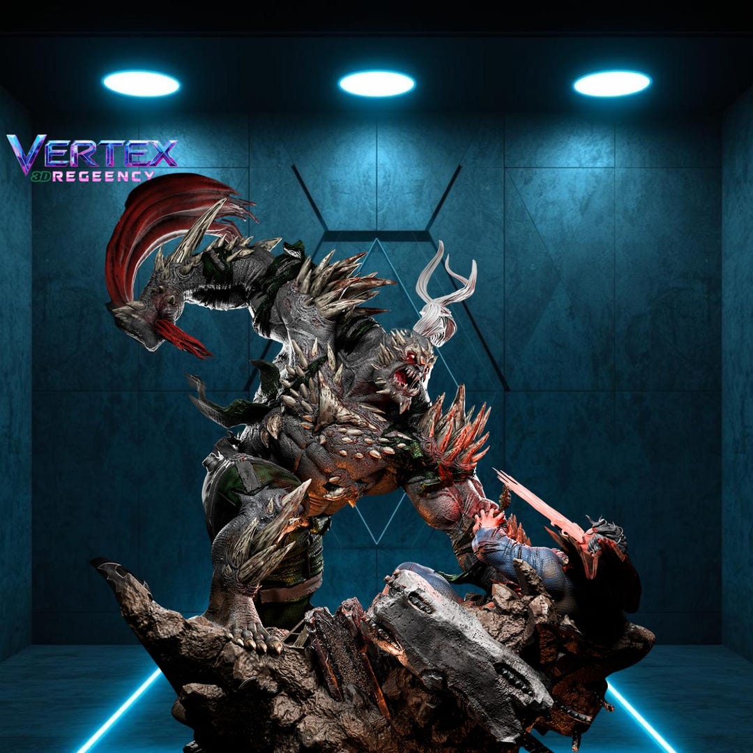 Doomsday Fanart STL Statue | 1/6 Scale | Battle Monster With Rock Base ...
