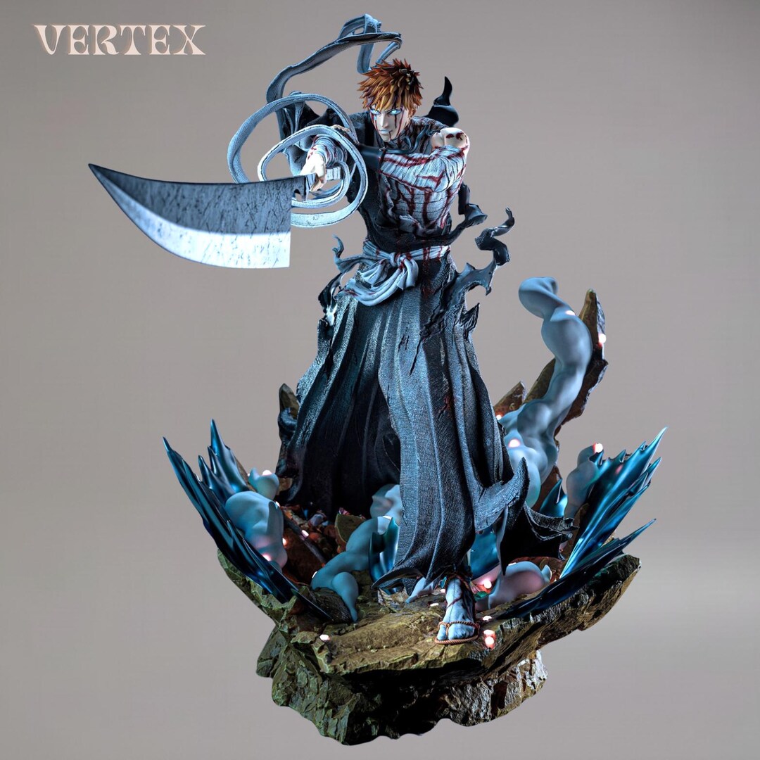 Ichigo Fanart STL Statue | 1/6 Scale | Soul Reaper Bankai With Zangetsu ...