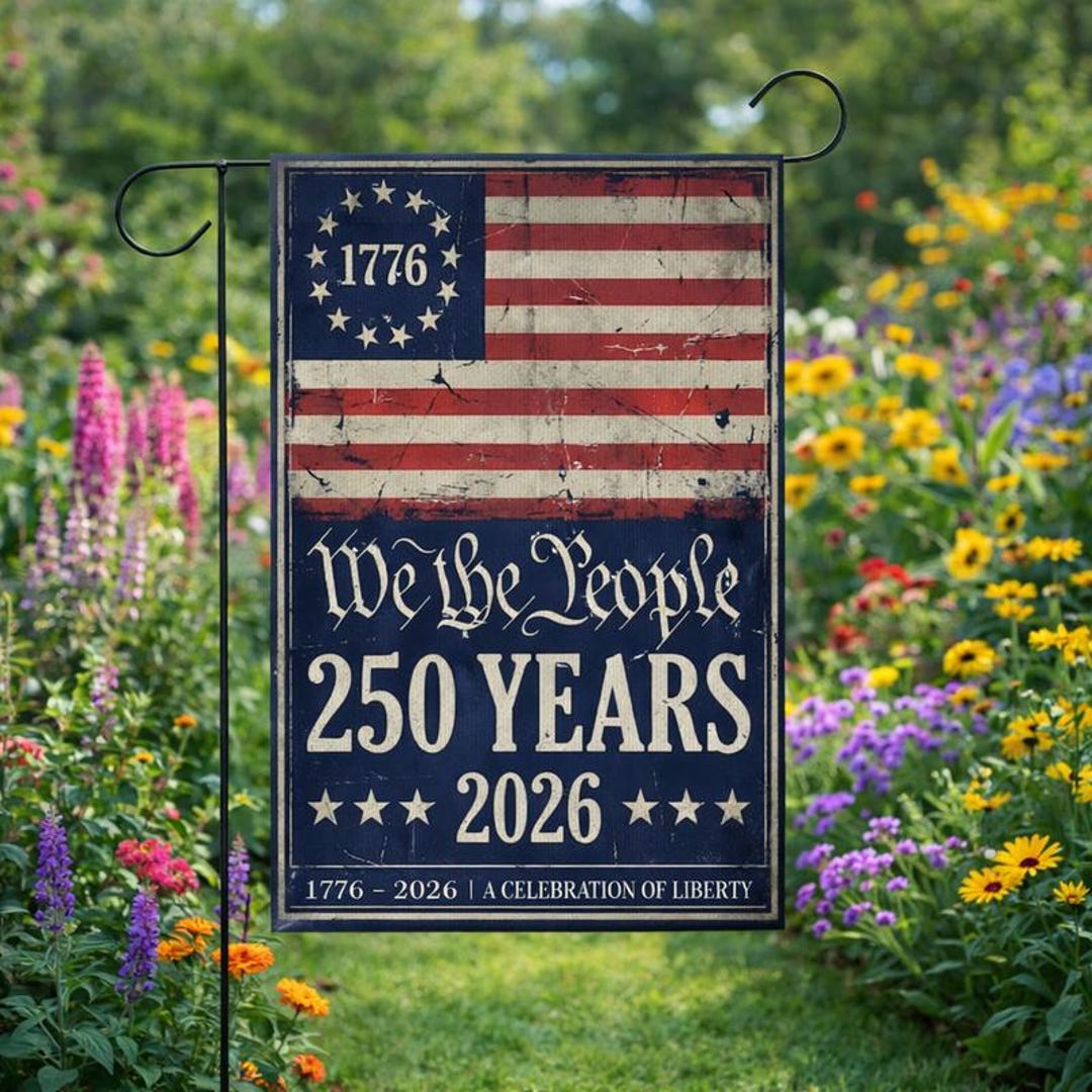 We the People 250 Years Garden Flag, 2026 American Semiquincentennial ...