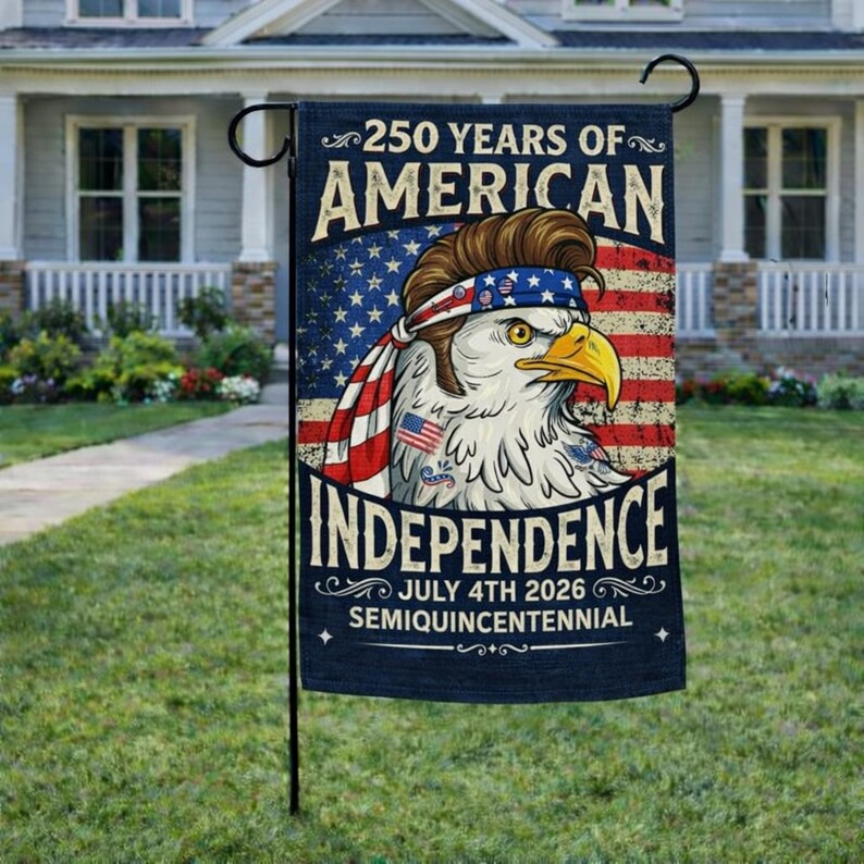 250th Anniversary United States Garden Flag Patriotic Eagle House Flag ...