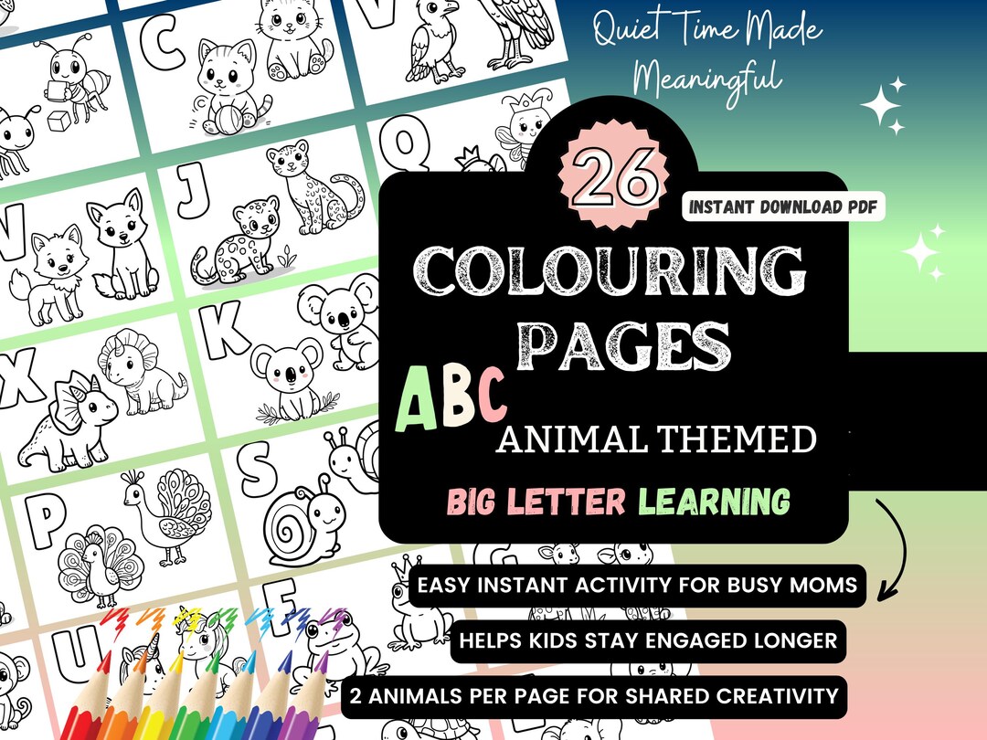 26 Big Alphabet | Animal Alphabet Coloring Pages, Educational Animal ...