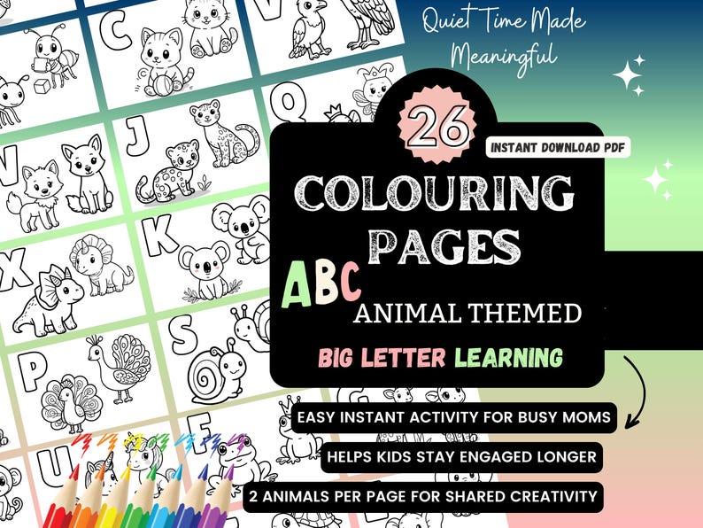 26 Big Alphabet | Animal Alphabet Coloring Pages, Educational Animal ...