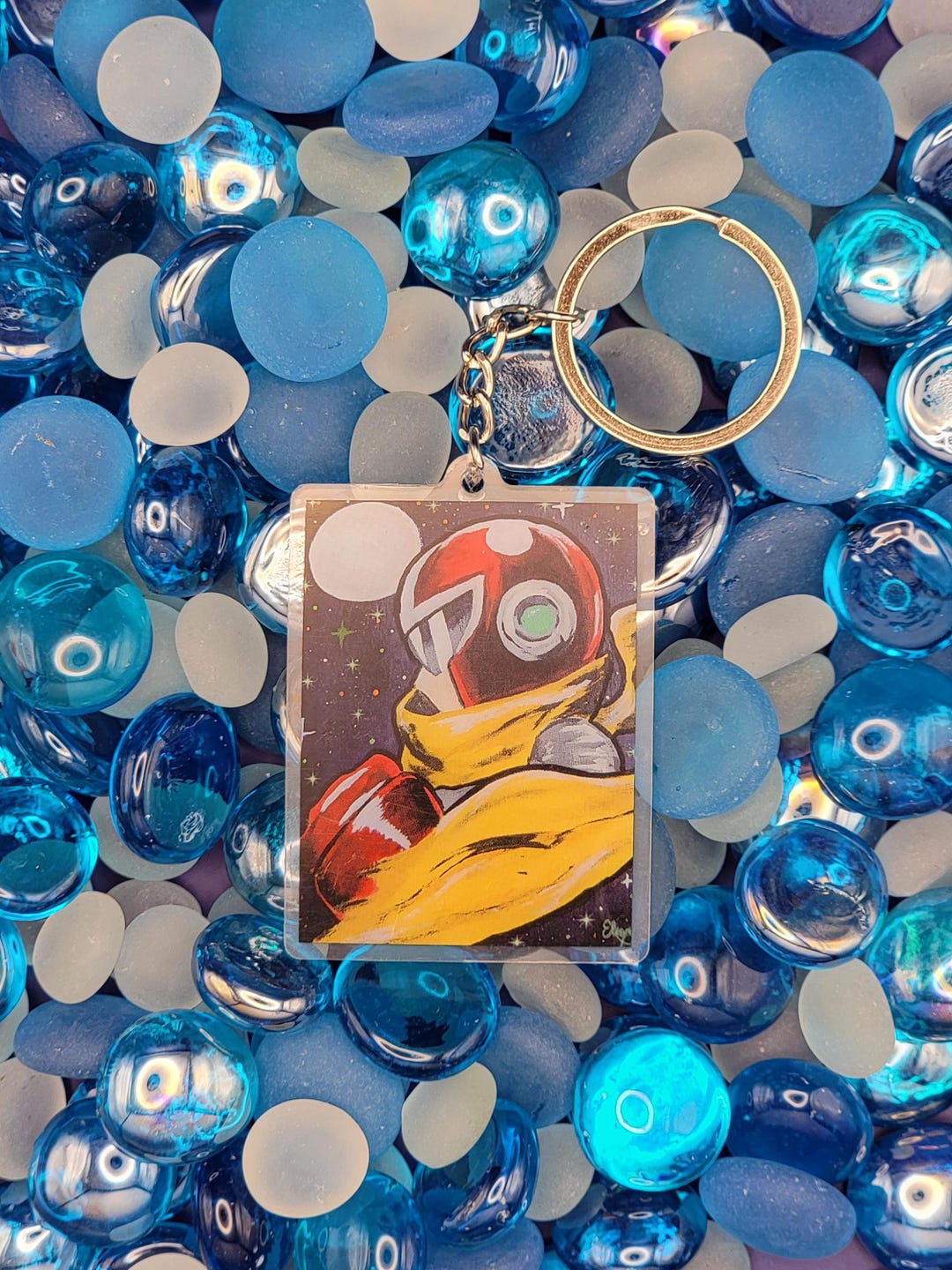 Megaman Protoman Night Sky Acrylic Keychain Charm - Etsy