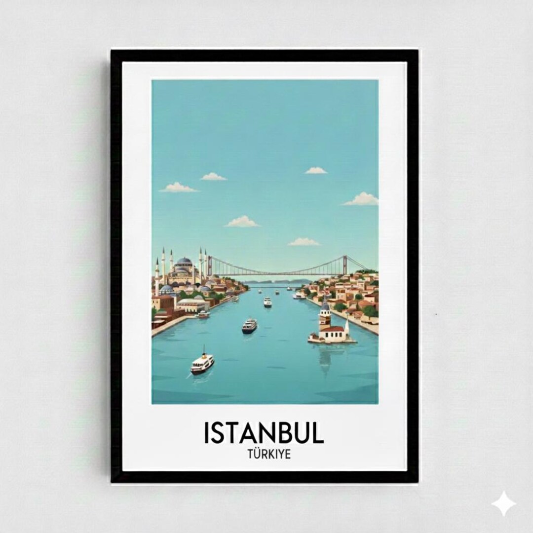 Istanbul, Turkiye Travel Poster Unframed Poster | Bosphorus ...