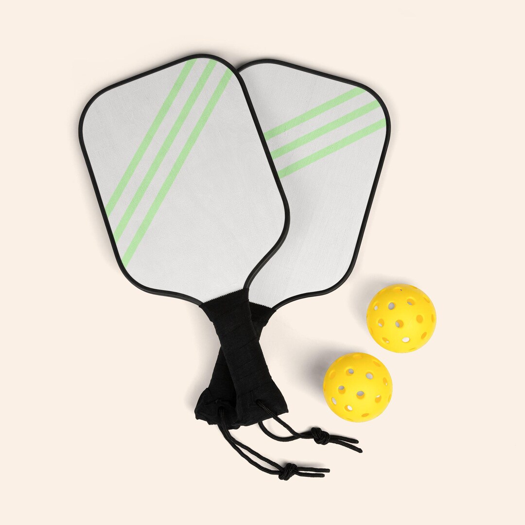 Green Striped Pickleball Kit Paddle Set - Etsy