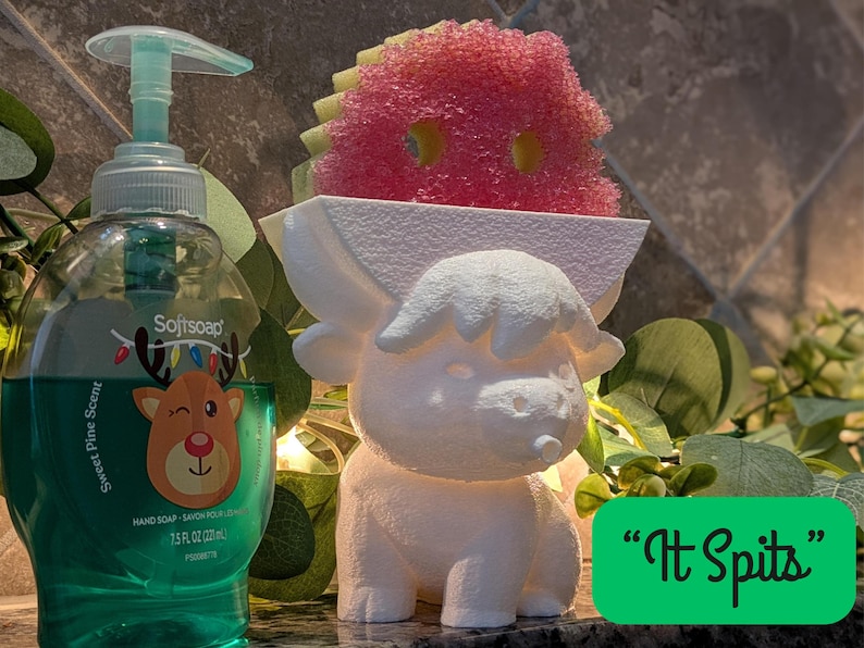 Original Highland Cow Sponge Holder | 3D Printed Farmhouse Sink Caddy ...