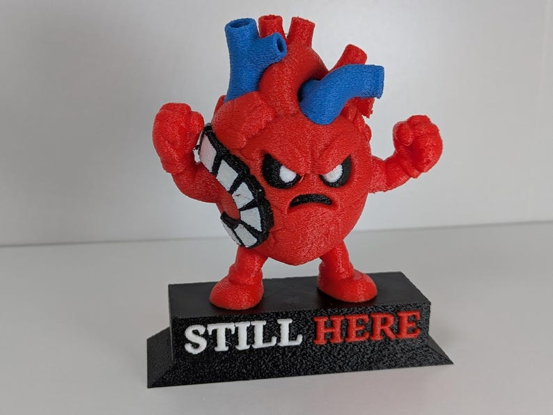 3D Printed Heart Warrior Figure, Heart Attack Survivor Gift - Etsy